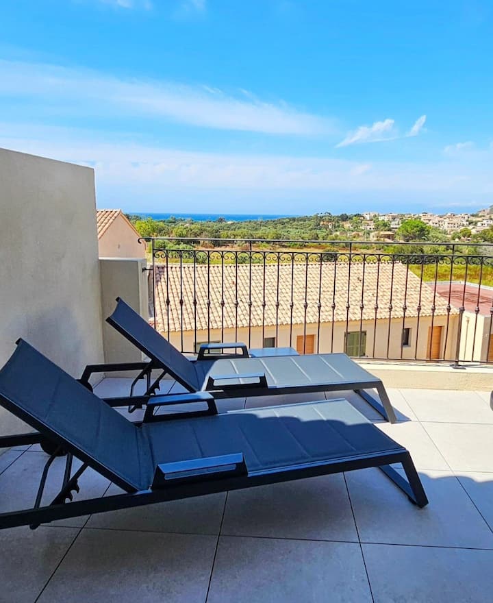 Casa Solea - Terrasse Vue Mer & Piscine Chauffée - Belgodère