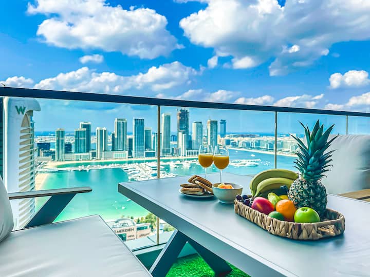 Sea View Retreat | Ain Dubai & Open Balcony - Dubai Marina