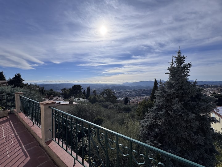 Vue Mer Exceptionnelle, Maison Provençal, Terrasse - Grasse
