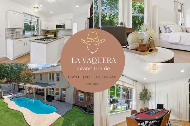 La Vaquera | Luxe 4br W/ Pool + Hot Tub | Stadiums - Grand Prairie, TX