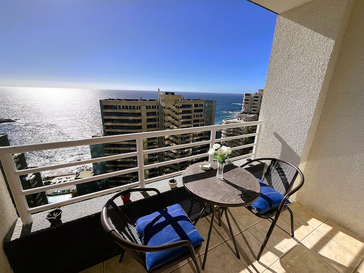 Depto. 1d Con Vista Al Mar Y Terraza Privada - Viña del Mar