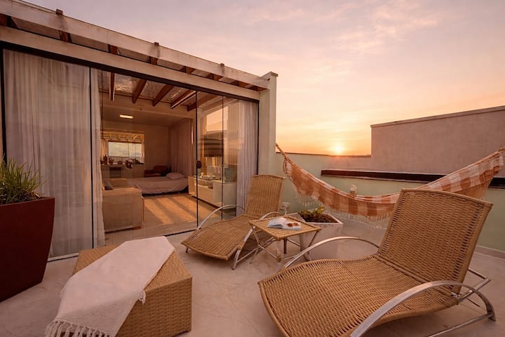 Apê Cobertura 900m Mar C/ Ar-cond. E Churrasqueira - Matinhos