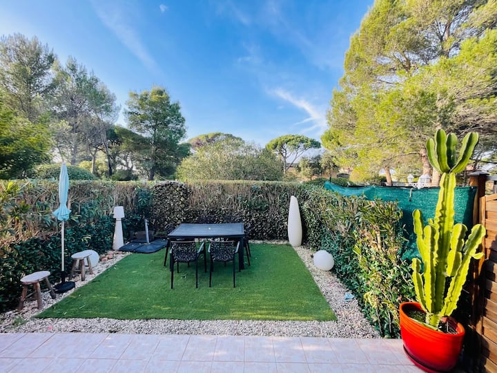 Grand 2 Pièces Calme - Jardin, Piscine & Tennis - Lac de Malpasset