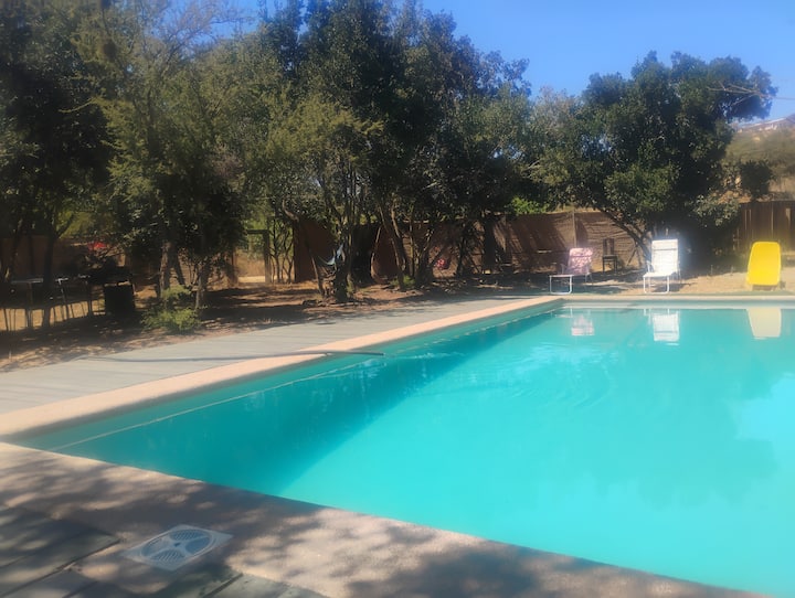 Piscina Privada Para Acampar, En Bosque De Boldos. - Villa Alemana
