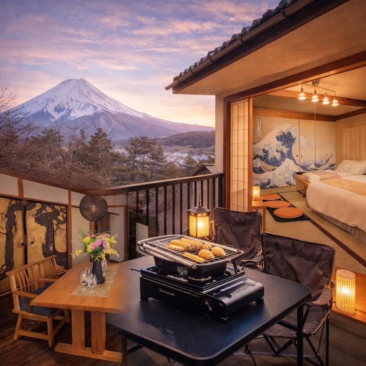 富士山駅&忍野八海 車で9分/河口湖駅車で15分/最大9名/富士山ビュー/bbqができる/一軒貸切宿 - Mont Fuji