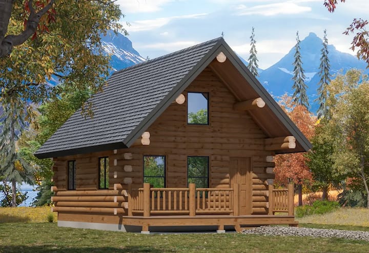 The Aspen Cabin | Modern Log Cabin W/ Loft - Libby, MT