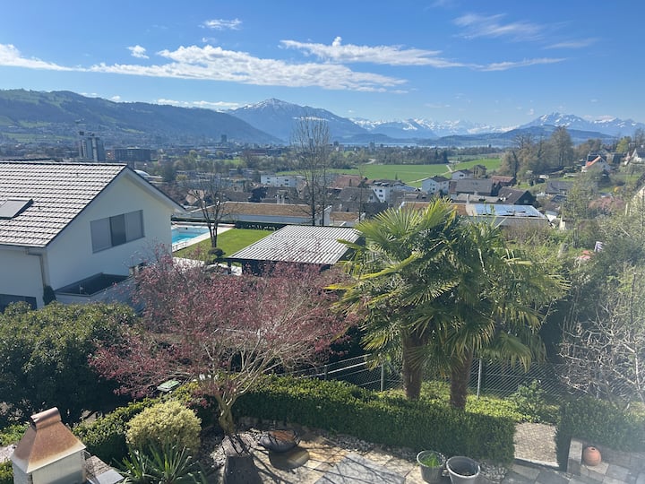 Studio With Lake View, Alpine Panorama & Garden - Kanton Zug