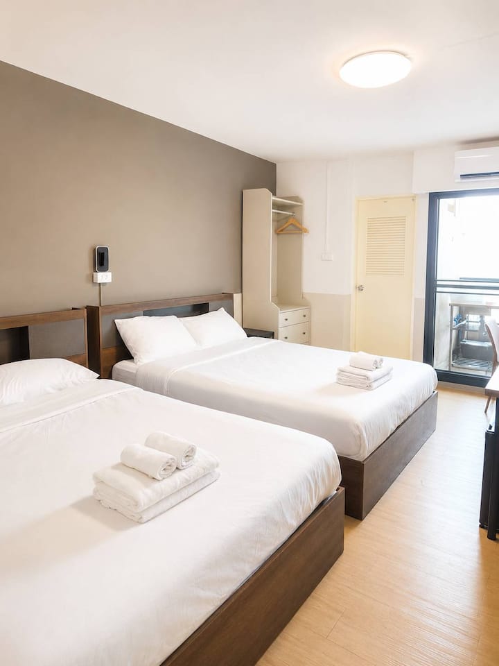 Studio 2 Queen Beds / Fast Wifi- Mrtsutthisarn 309 - Bangkok