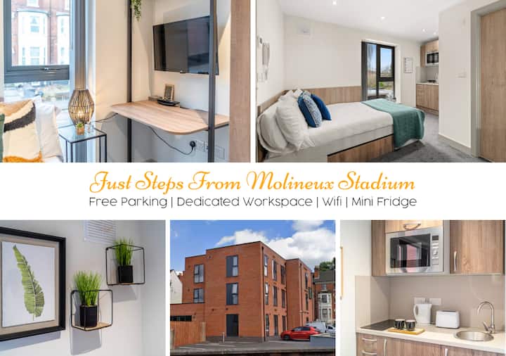 Modern Studio Near Molineux Stadium | Free Parking - Wolverhampton