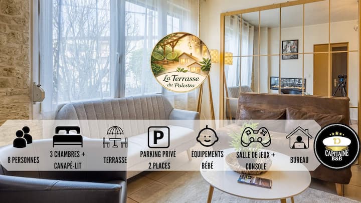 La Terrasse Du Palestra -Emplacement Idéal -8 Pers - Chaumont