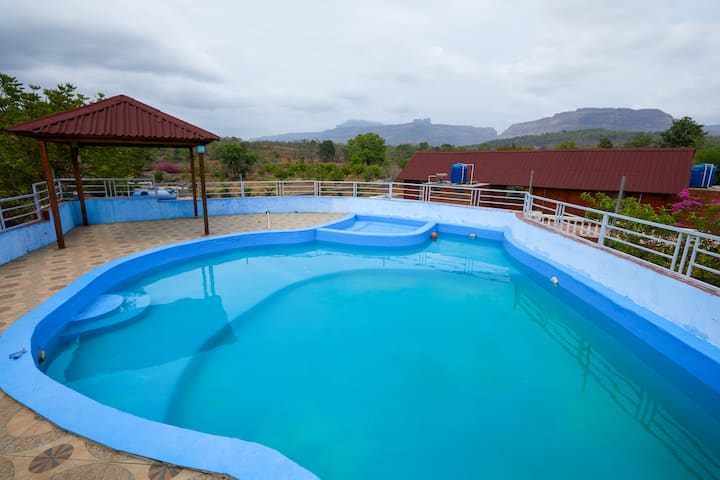 Wooden Villa 3bhk Log House • Riverside • Pool - Neral