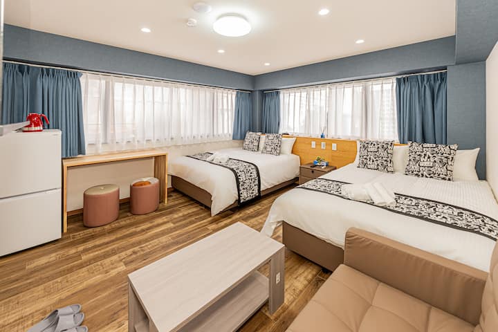 2f、jr御徒町徒歩５分 アメ横徒歩7分 上野駅から電車２分 ダブルベッド２つ エレベーターあり - Ueno