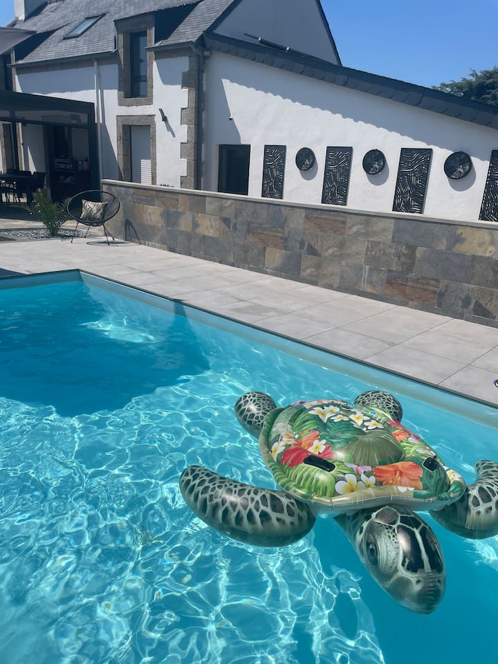 Villa Piscine Privée Chauffée Couverte 2 Klm Plage - Concarneau