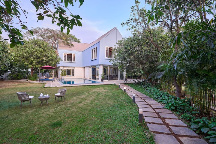 3 Bdr Veg Only Pet Friendly Home -Karjat With Pool - Matheran