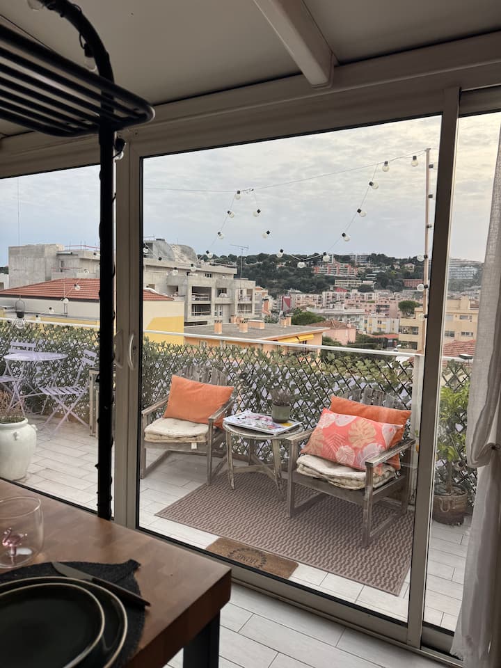 Loft Dernier ÉTage – Vue Mer & Montagne - Plage Rondelli (Menton)