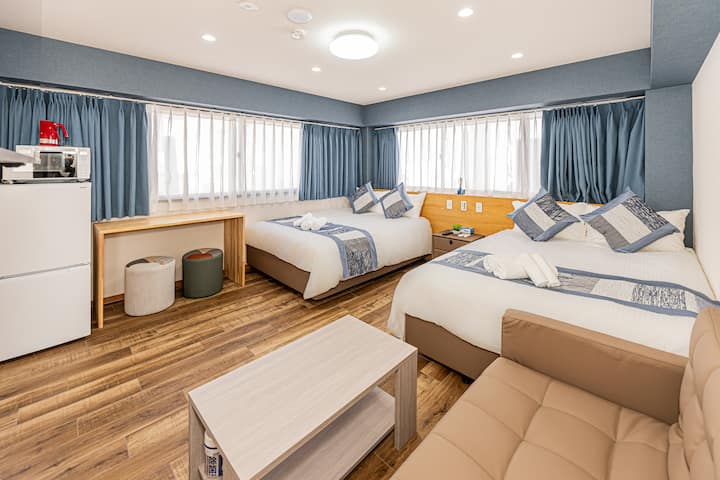 5f、jr御徒町徒歩５分 アメ横徒歩7分 上野駅から電車２分 ダブルベッド２つ エレベーターあり - 우에노