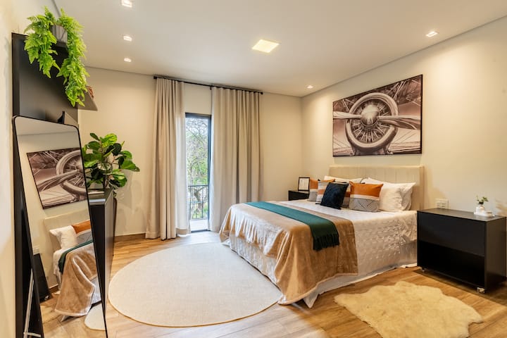 Suíte Harmonia C/ Ar | 300m Fontana Serra Negra - Serra Negra