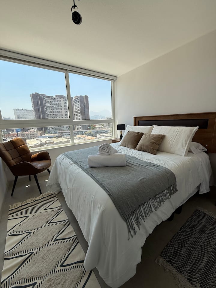 Amplio|a Pasos De Metro|ac|gym|cerca Barrio Italia - Santiago