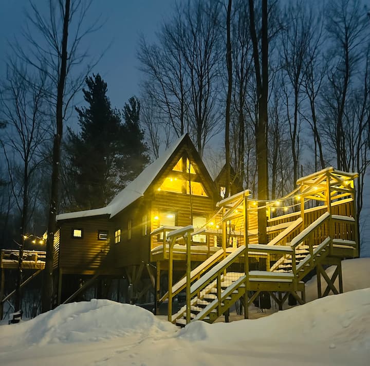 Lofty Treehouse: Elevated Hot Tub, Fireplace, Ski - Erie, PA