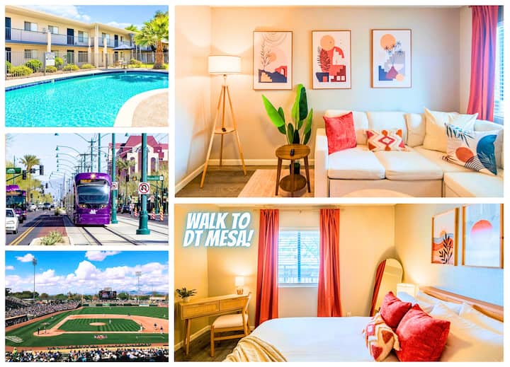 Sunstone Retreat | Downtown Mesa, Pool+w/d+65" Tv - Mesa, AZ