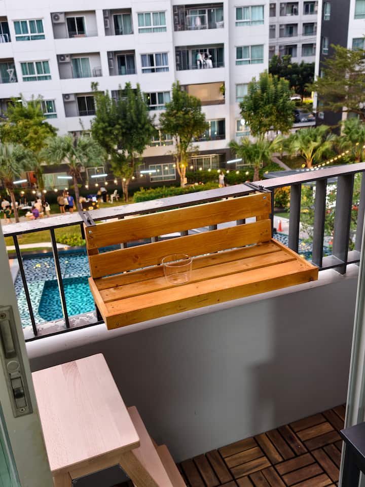 Sukhumvit Studio Near Bts  Fast Wifi  Pool & Gym - Thaïlande