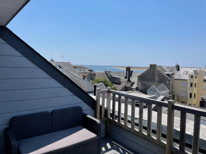 Appartement Vue Mer  Plein Centre D'etel - Belz