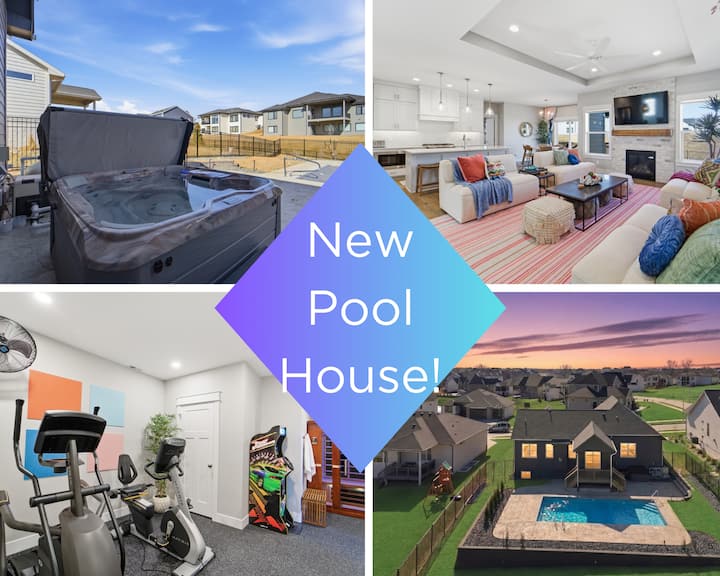 Pool, Sauna, Hot Tub, Sleeps 14, 3 Bath, New Home! - Iowa
