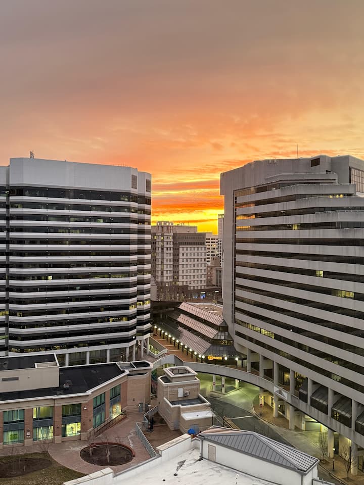 Modern 1 Bed + Den | City Views - Bethesda, MD