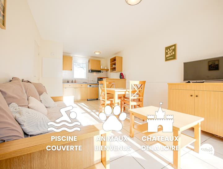 Le Samoyède : T2, Terrasse, Piscine, Pet-friendly - Touraine