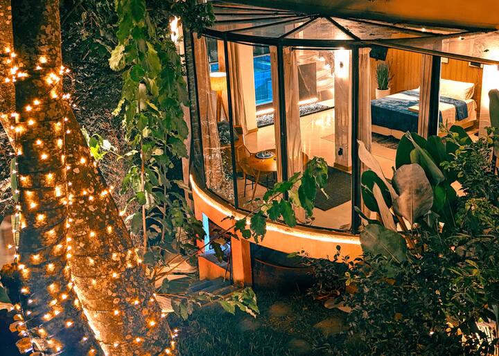 Cabana Cúpula De Vidro Na Floresta - Recreio