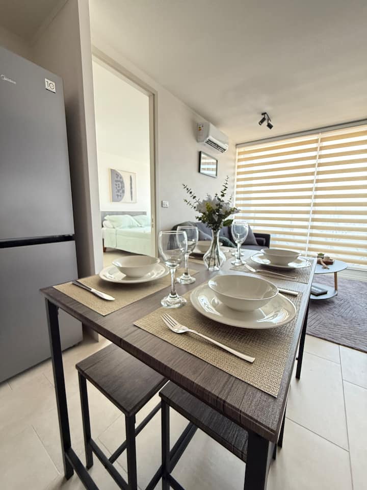 Moderno|a Pasos De Metro|a/c|gym|wifi+ - Santiago