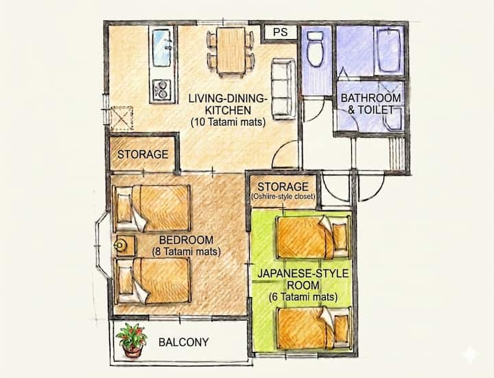 Cozy 55㎡ 2ldk Apartment In Gunma For Up To 6 Guest - Gunma