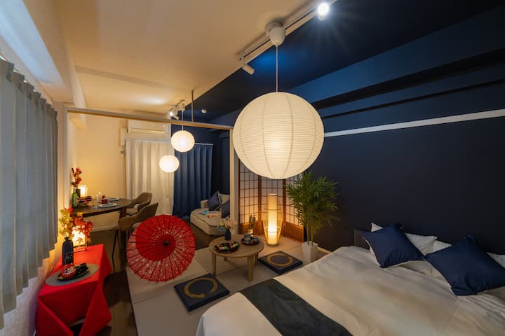 Blueroom/駅5分/天神・博多まで電車5分/空港25分/和風30㎡/4人可/as504 - Fukuoka