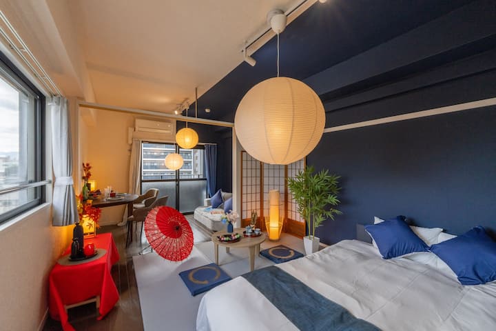 Blueroom/駅5分/天神・博多まで電車5分/空港25分/和風30㎡/4人可/as504 - Fukuoka