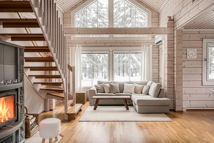 Bright Log Villa With Sauna & Fireplace In Ylläs - Lapland