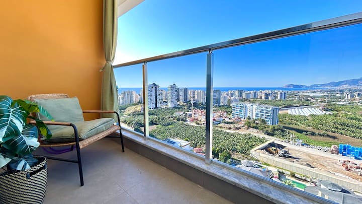 Видовой дуплекс с двумя спальнями в Махмутларе - Mahmutlar