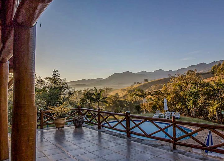 Chalé C/ Vista P/ Serra Fina - Lareira, Sauna, Pis - Passa Quatro