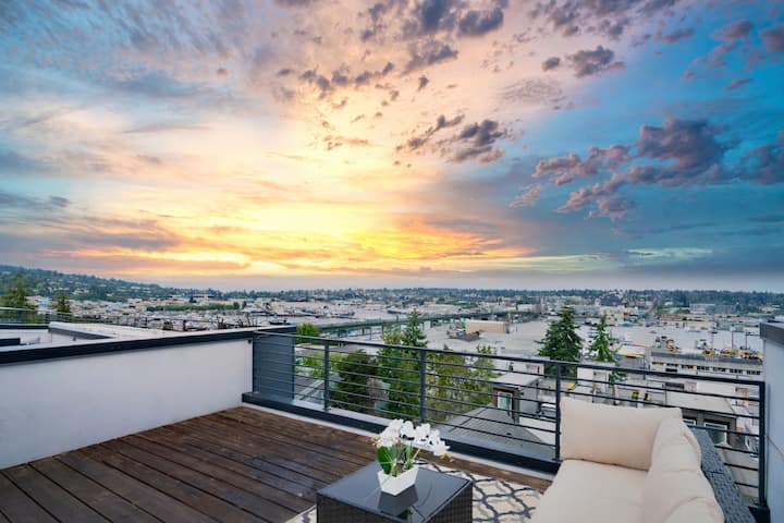 Aozora | Epic Bay View 3br Townhome | Rooftop+ac - View Ridge - Seattle
