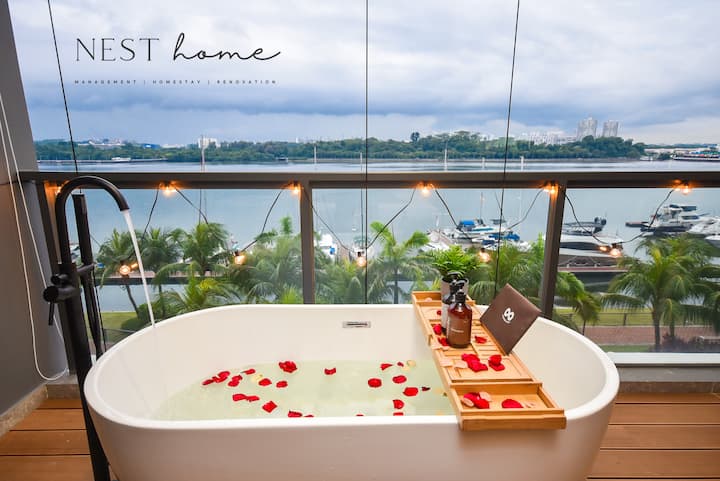 【Bathtub & Seaview】r&f Luxury Studio【projector】03 - Riau Islands