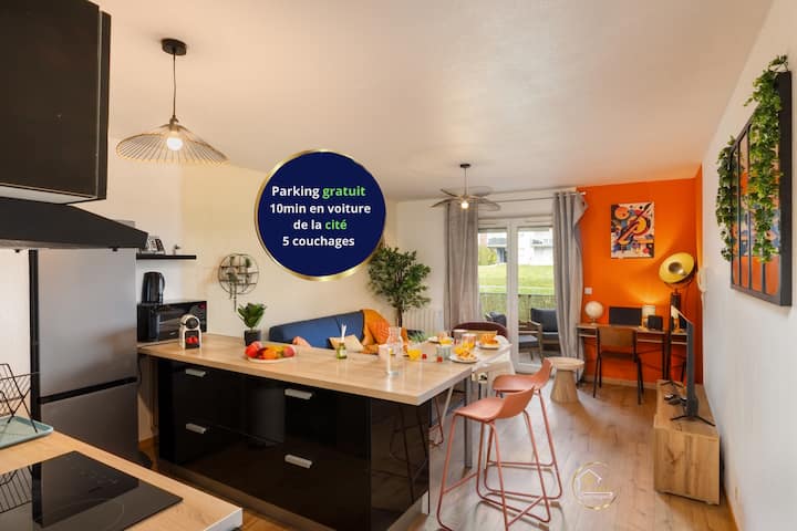 L'écrin Carcassonnais- Parking Gratuit- Terrasse - Carcassonne