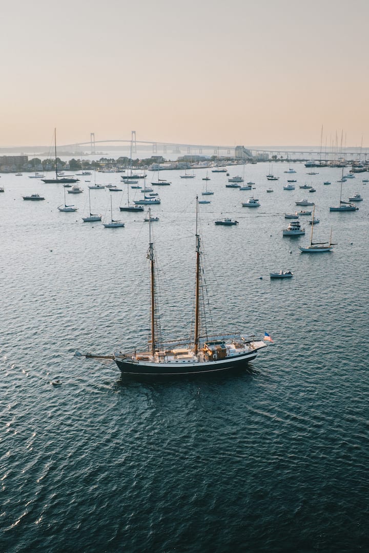 Traditional Sailing Yacht In Newport Harbor - Newport, RI