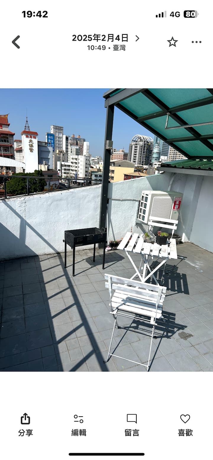 自然民宿之夜景屋
可烤肉，有烤肉爐，有夜景，獨立露台
2間房間 - Taichung City