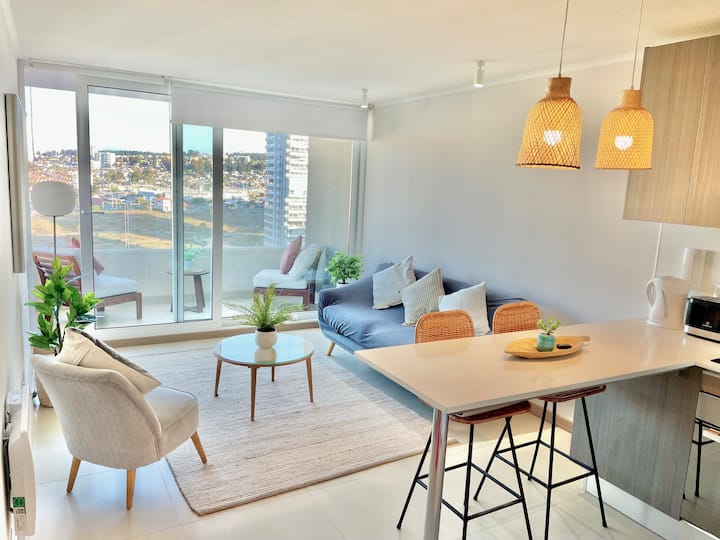 Montemar Concón 2d - Apartamento Moderno Con Wifi - Concón