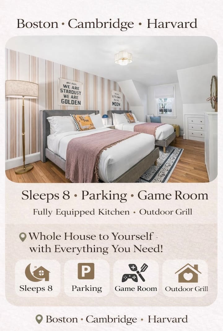 Spacious Home Near Boston+harvard•game Rm•parking - Brighton - Boston