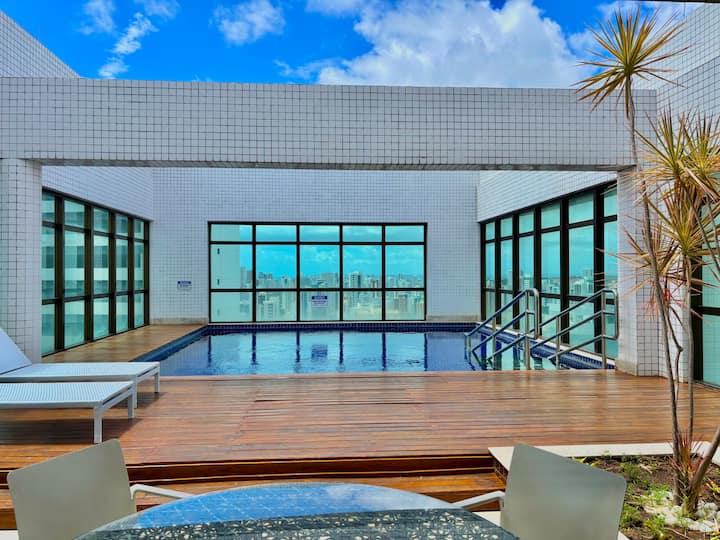 Flat C/ Vista Do Mar | Cama De Hotel | óTimo Local - Boa Viagem