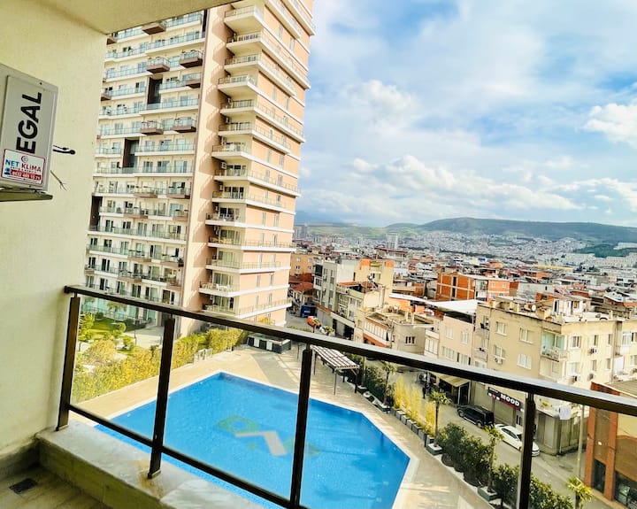 Rezidansta Manzaralı Harika Daire - Alsancak