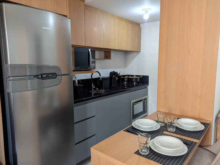 Apartamento Novo, Um Dormitório, Garagem, Centro - Santa Maria, Brazil