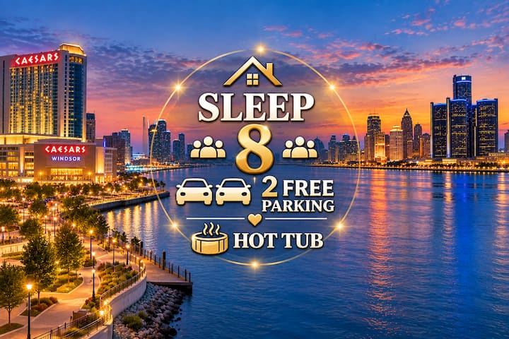 Walk To Caesars  Hot Tub  Sleeps 8  2 Parking - Windsor