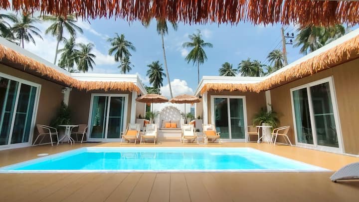 Villa Avec Piscine Et Auvent De Palmiers, 3 à 7 Chambres, à 700&nbsp;M De La Plage De Lamai - Ko Samui
