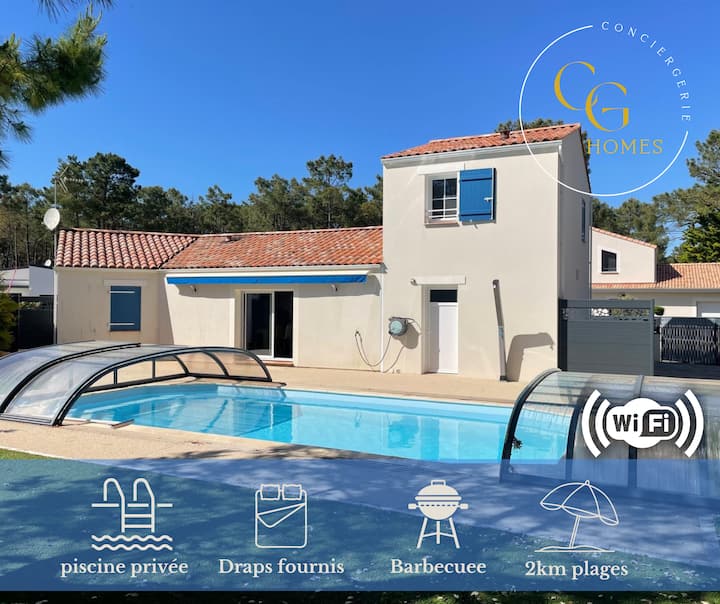 La Floralie *Piscine Chauffée *2km Plage *Wifi - Saint-Jean-de-Monts